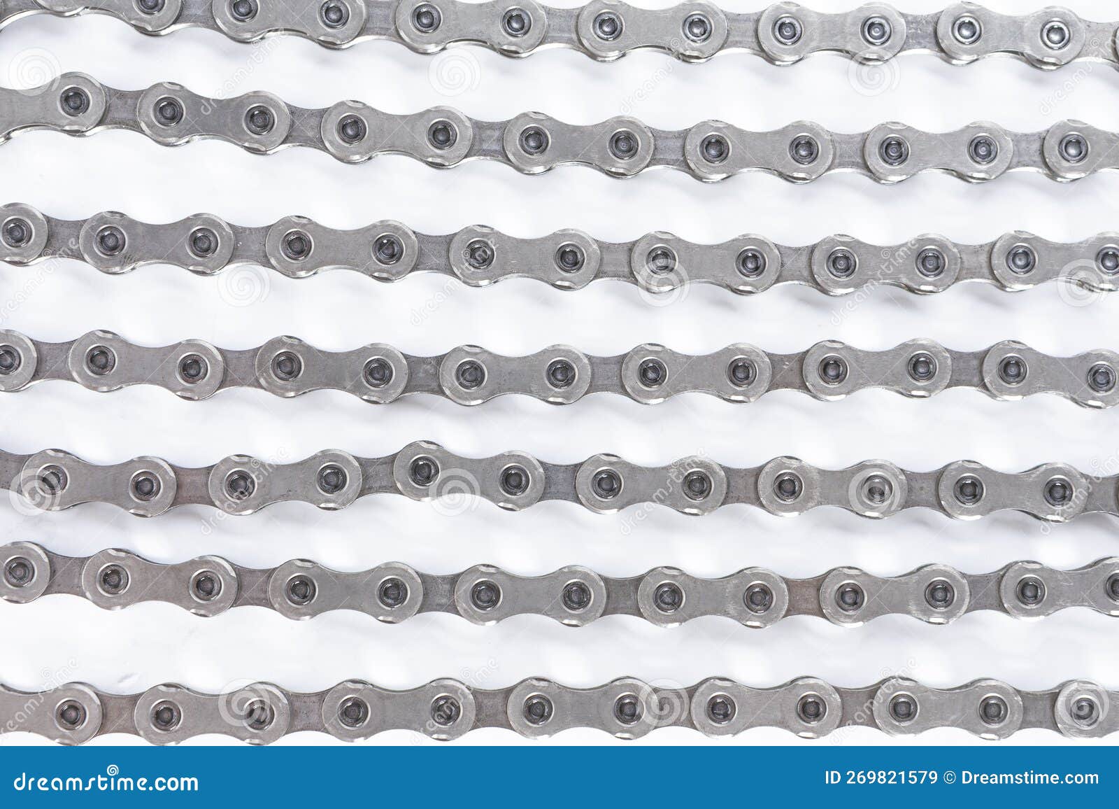 Closeup Background Texture of New Oiled Roller Bicycle Chain Taken from ...