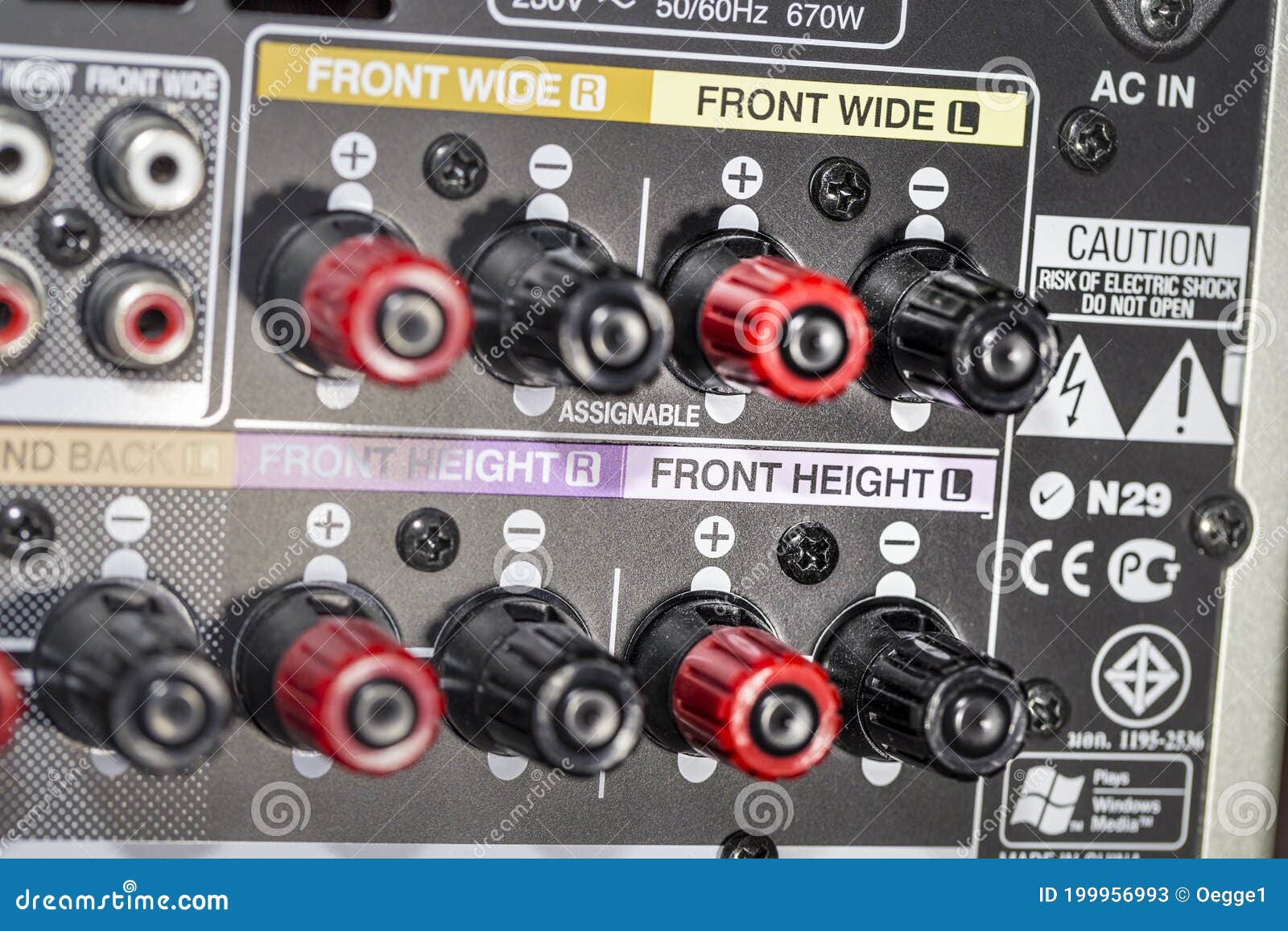 Closeup of the Backside of an AV Receiver Stock Image - Image of ...