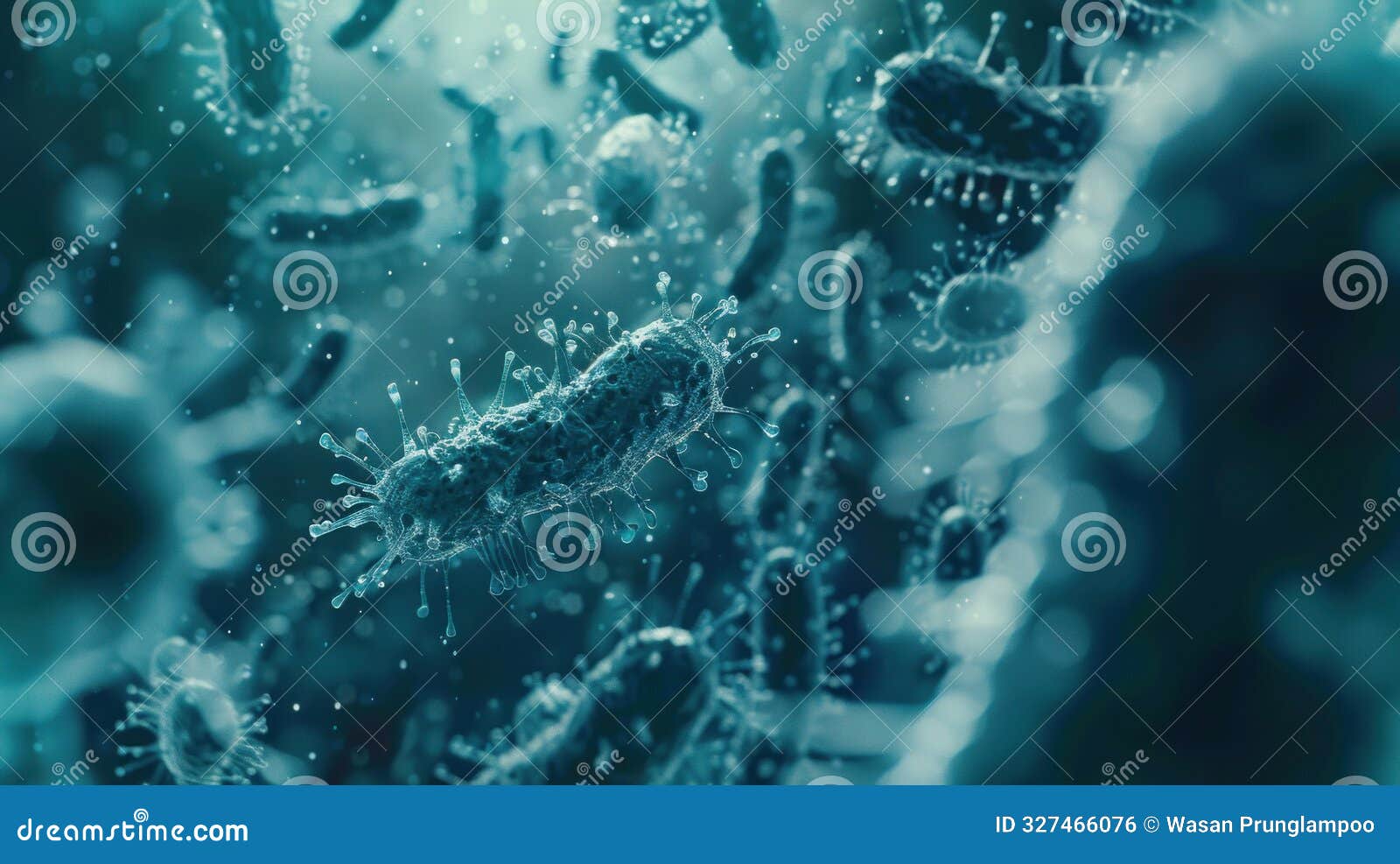Closeup of Bacteria Under a Microscope, Illustrating Microbial Growth ...