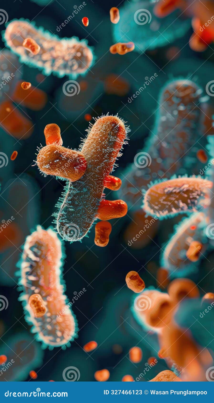 Closeup of Bacteria Under a Microscope, Illustrating Microbial Growth ...
