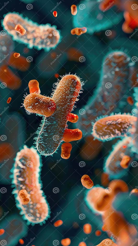 Closeup of Bacteria Under a Microscope, Illustrating Microbial Growth ...