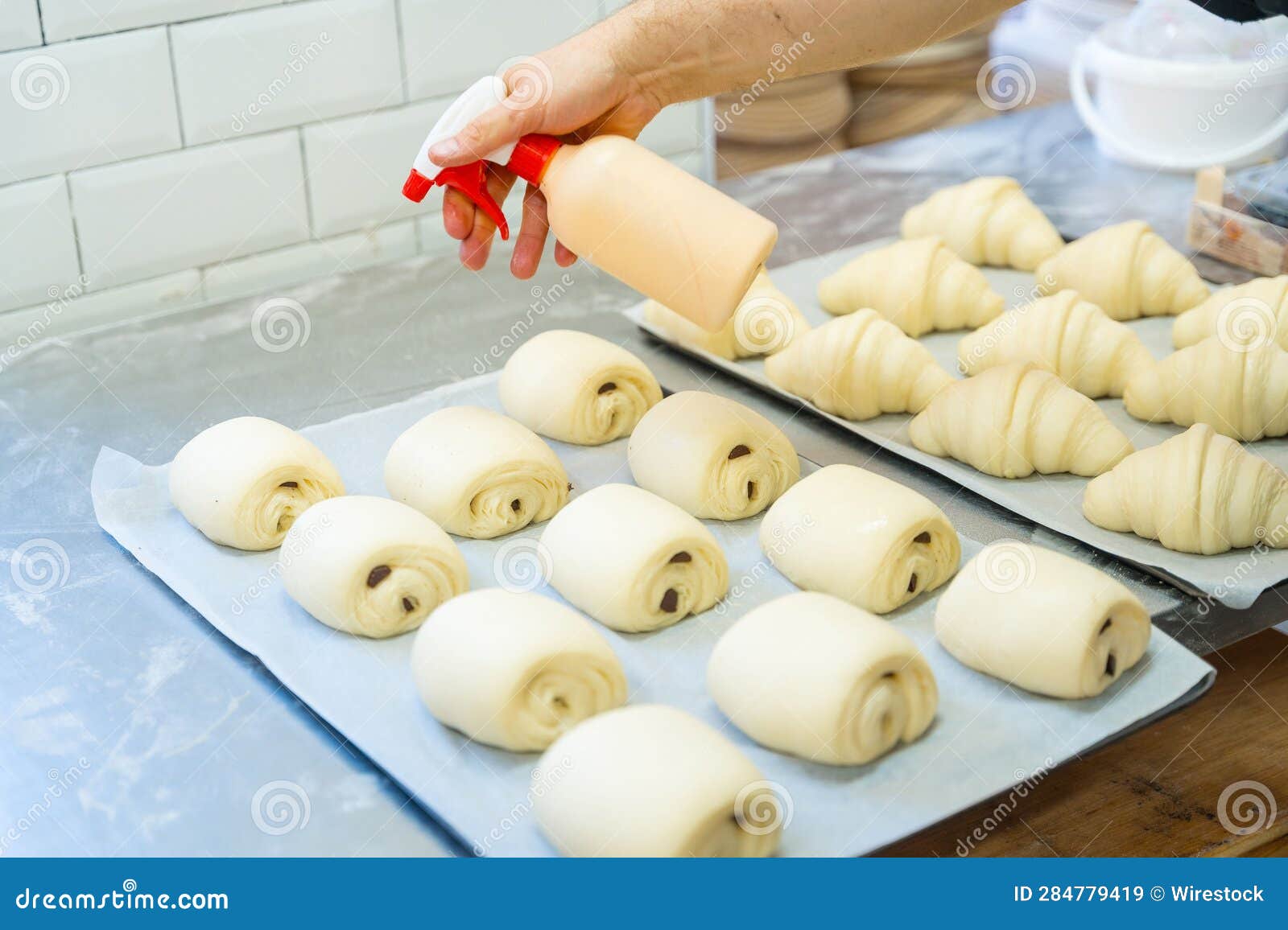Closeup of a Baker Making Pastries in the Kitchen Stock Image - Image ...
