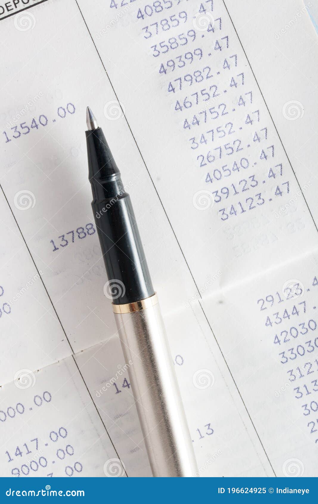 Closeup of a bank passbook stock image. Image of list - 196624925