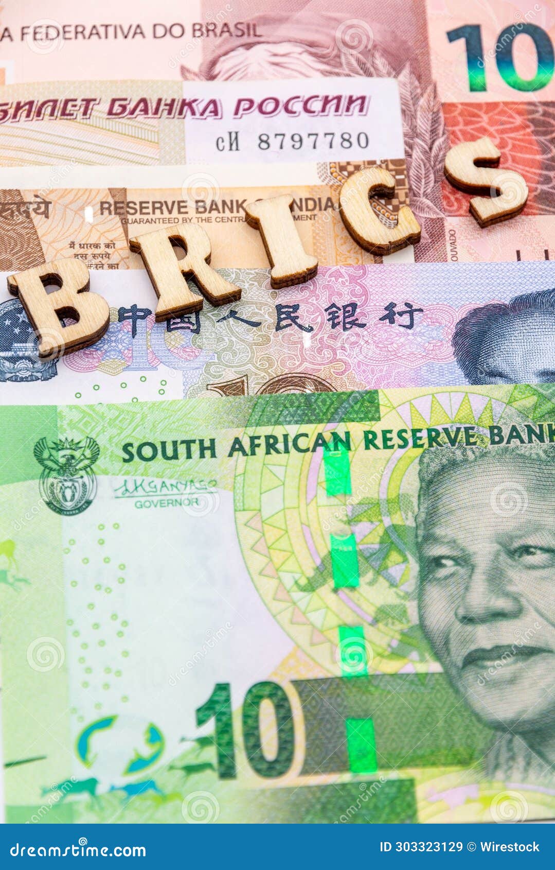 Closeup of Banknotes of BRICS Countries Stock Image - Image of counting ...