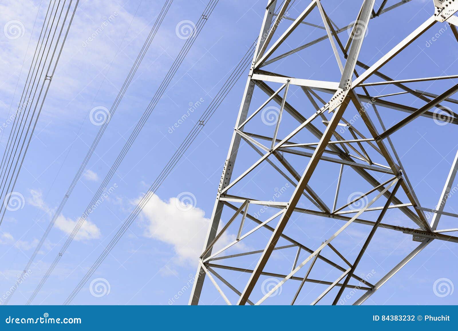 Closeup of the Base Structure of Electricity Pylon Stock Photo - Image ...