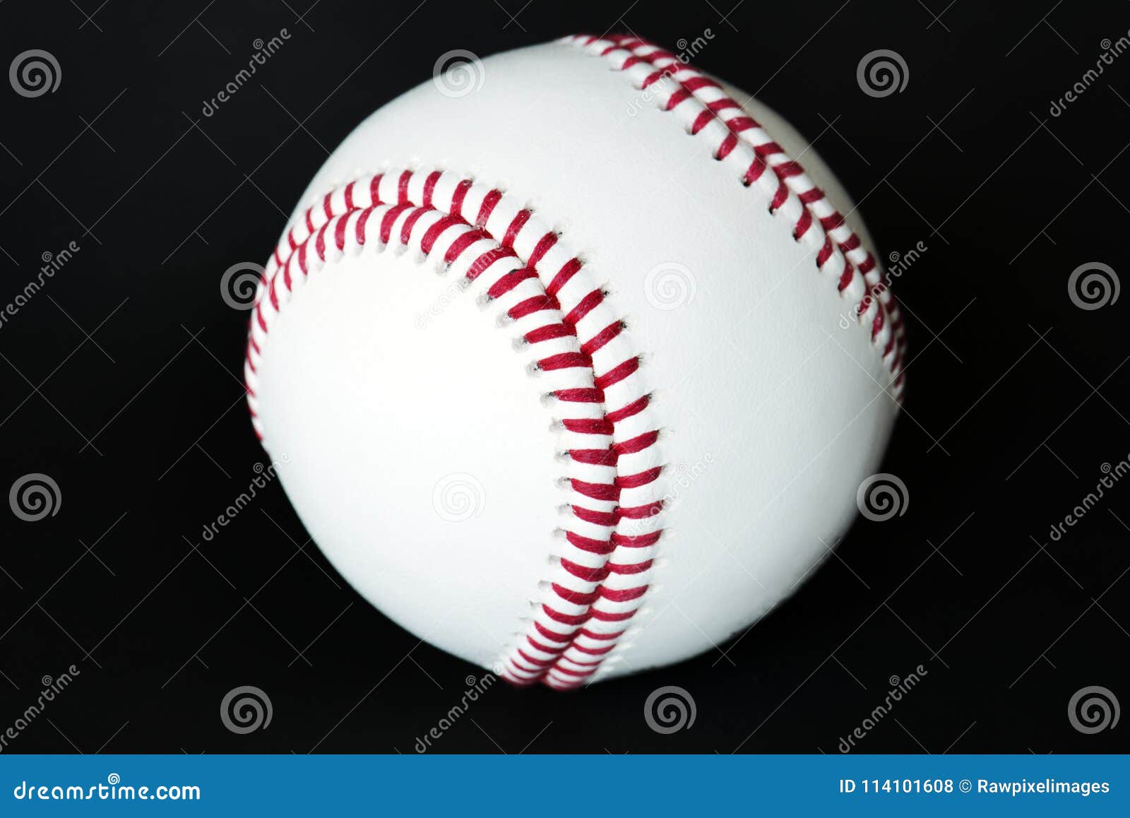 Closeup of Baseball Isolated on Black Stock Photo - Image of recreation ...