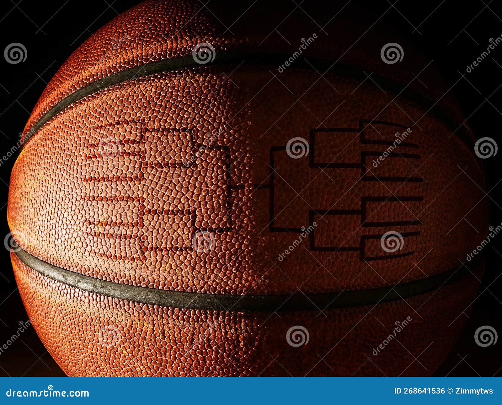Closeup of a Basketball with a Tournament Bracket Stock Photo - Image ...