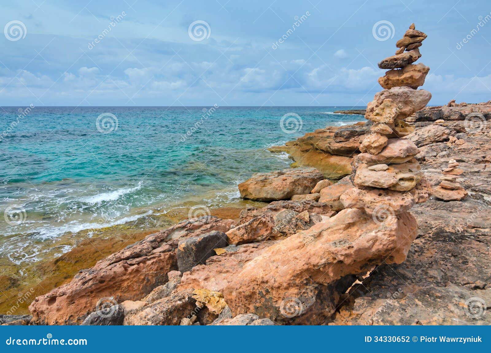 Closeup for Beach Stone Stack Stock Photo - Image of rocky, sunny: 34330652