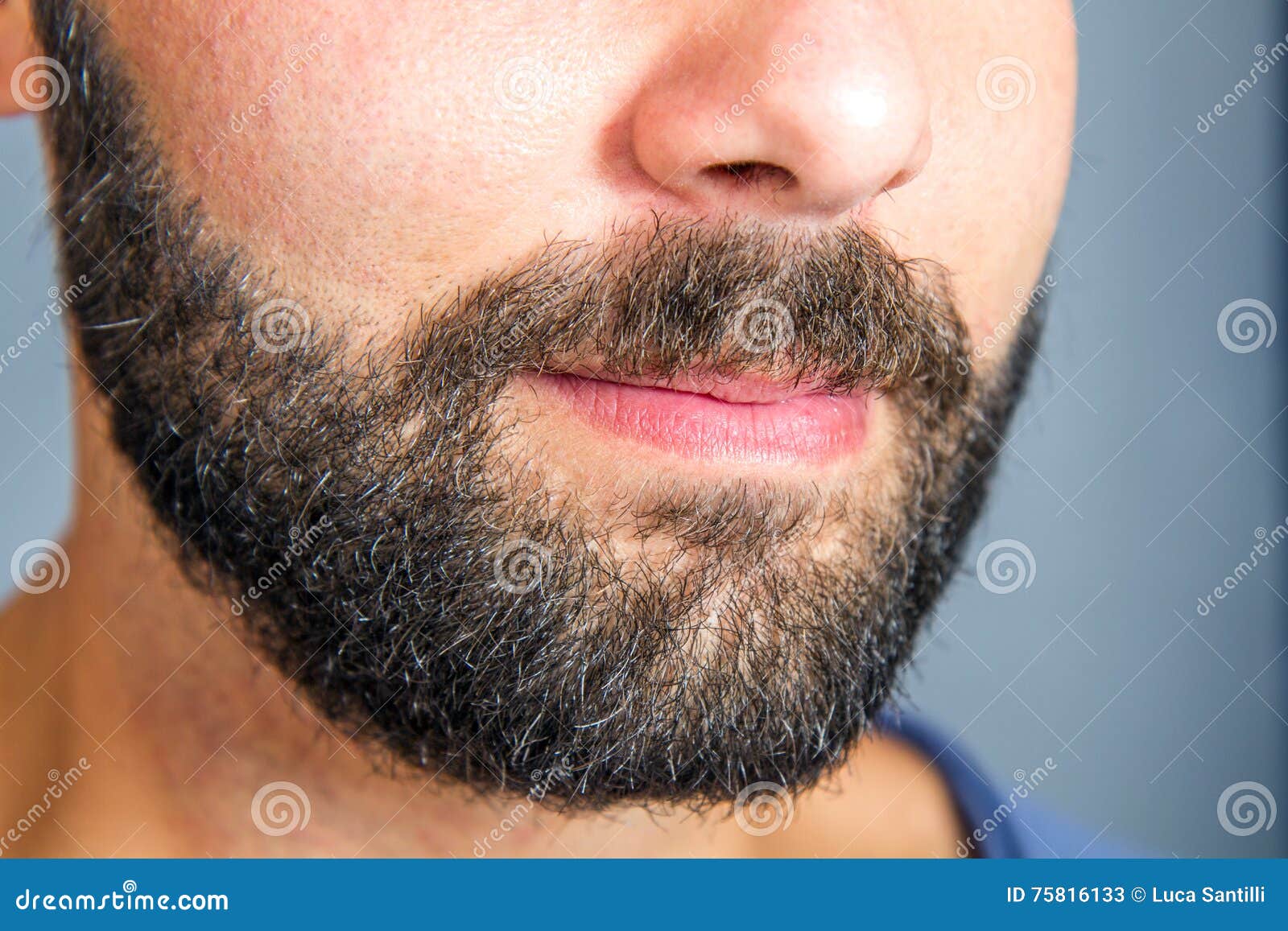 Closeup of Beard and Mustache Man Stock Image - Image of model, hairy ...