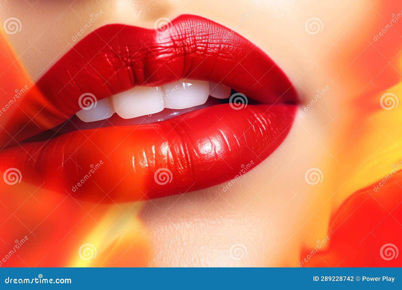 Closeup of Beautiful Female Lips Stock Illustration - Illustration of ...