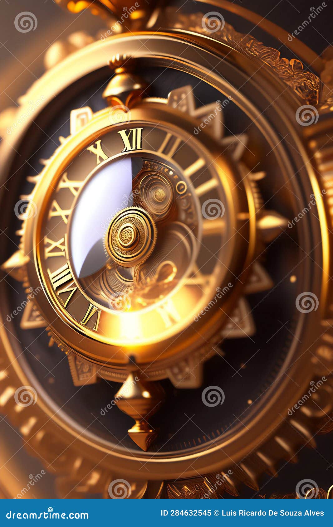 Golden Clockwork Gears Metal Background Stock Photo | CartoonDealer.com ...