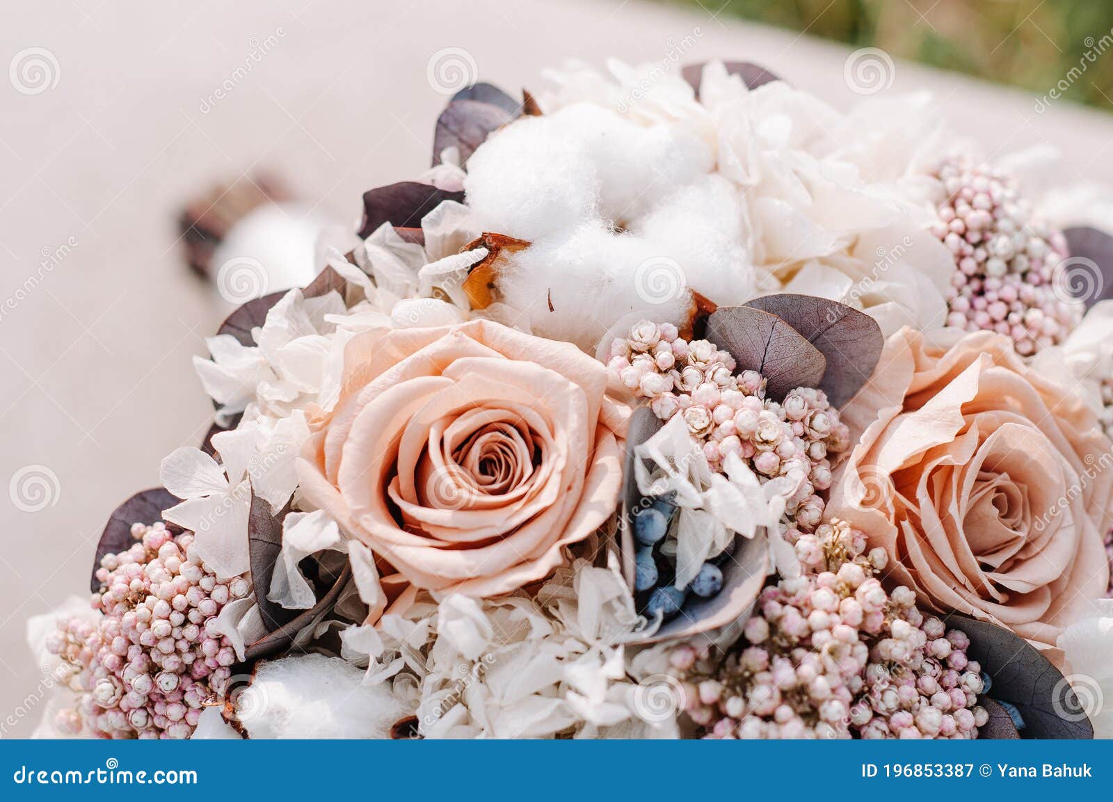 Closeup of Beautiful Pink Rose Bouquet Held by a Gracious Bride Stock ...