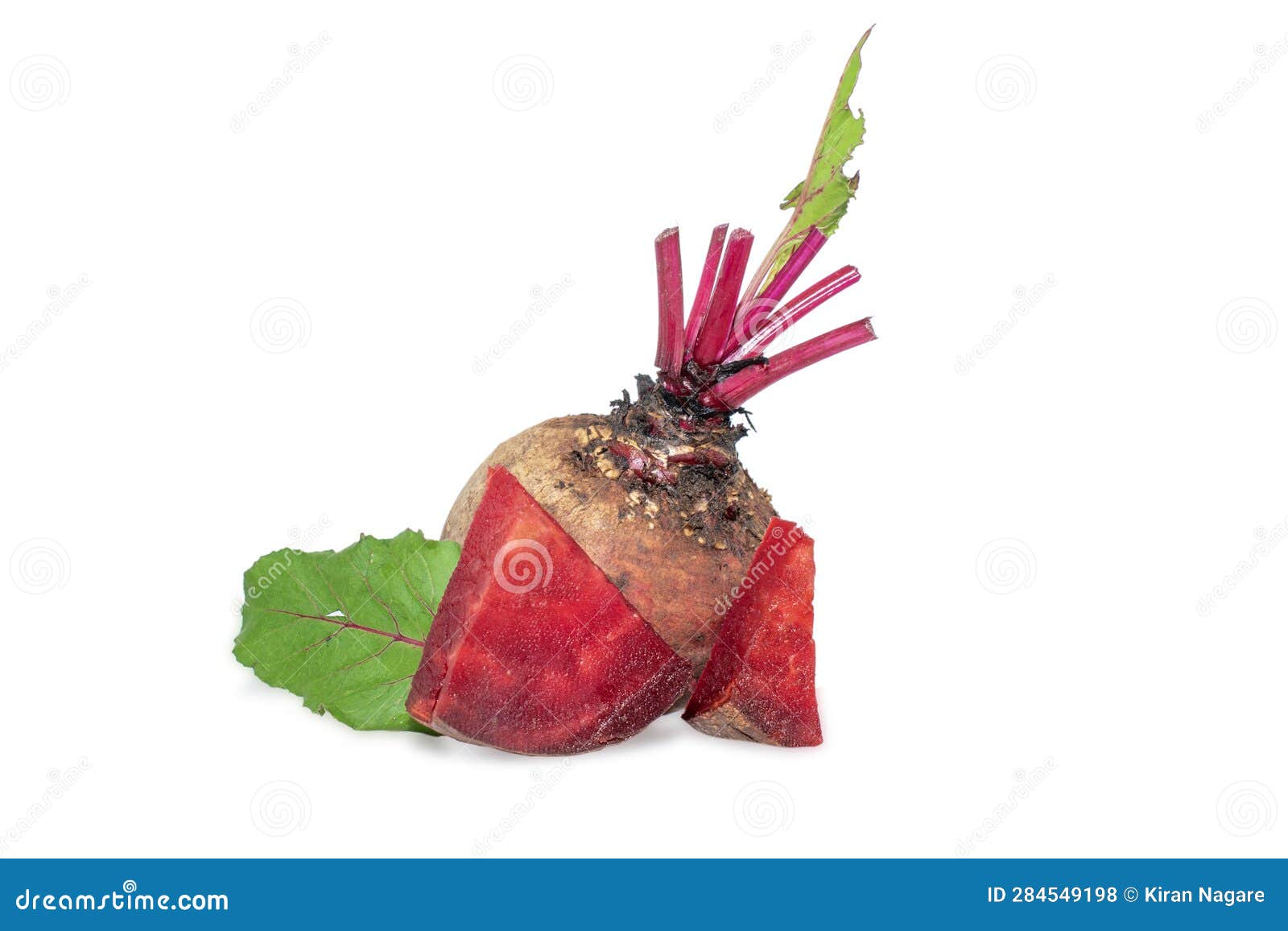 Closeup Beetroot (beet Root) and Cut in Half Sliced Isolated on White ...