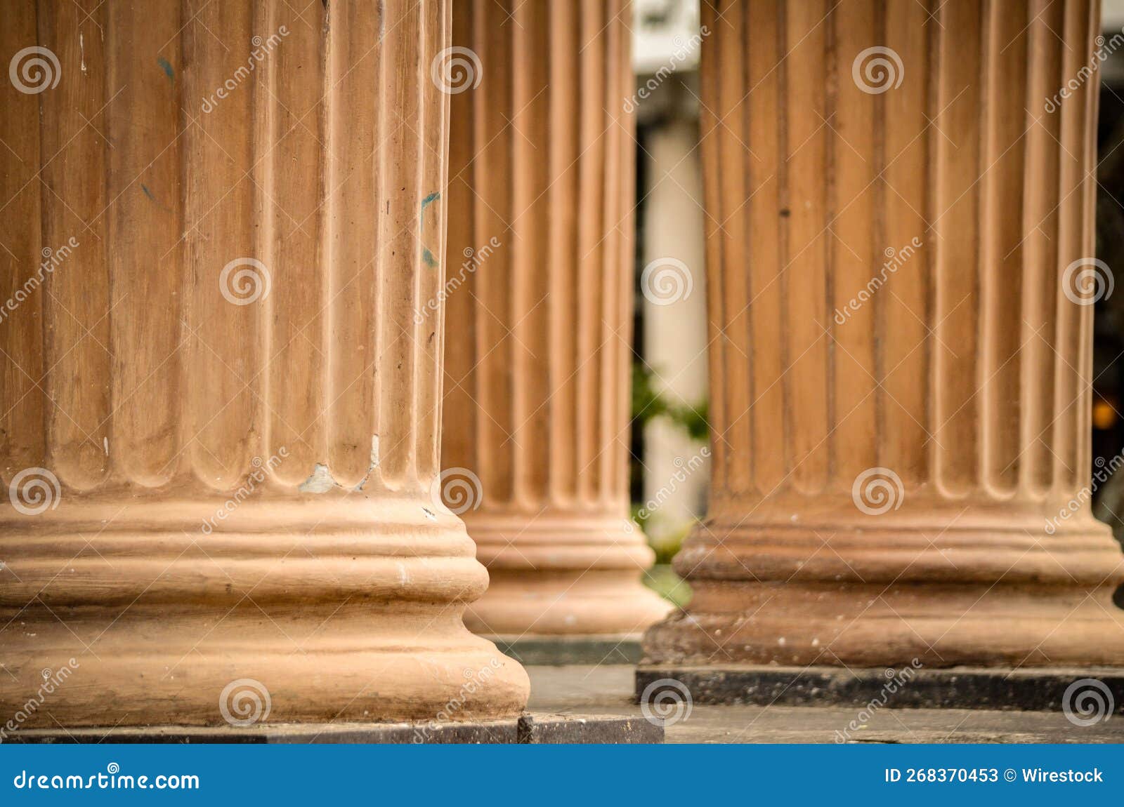 Closeup of Beige Columns with Texture Outdoors Stock Image - Image of ...