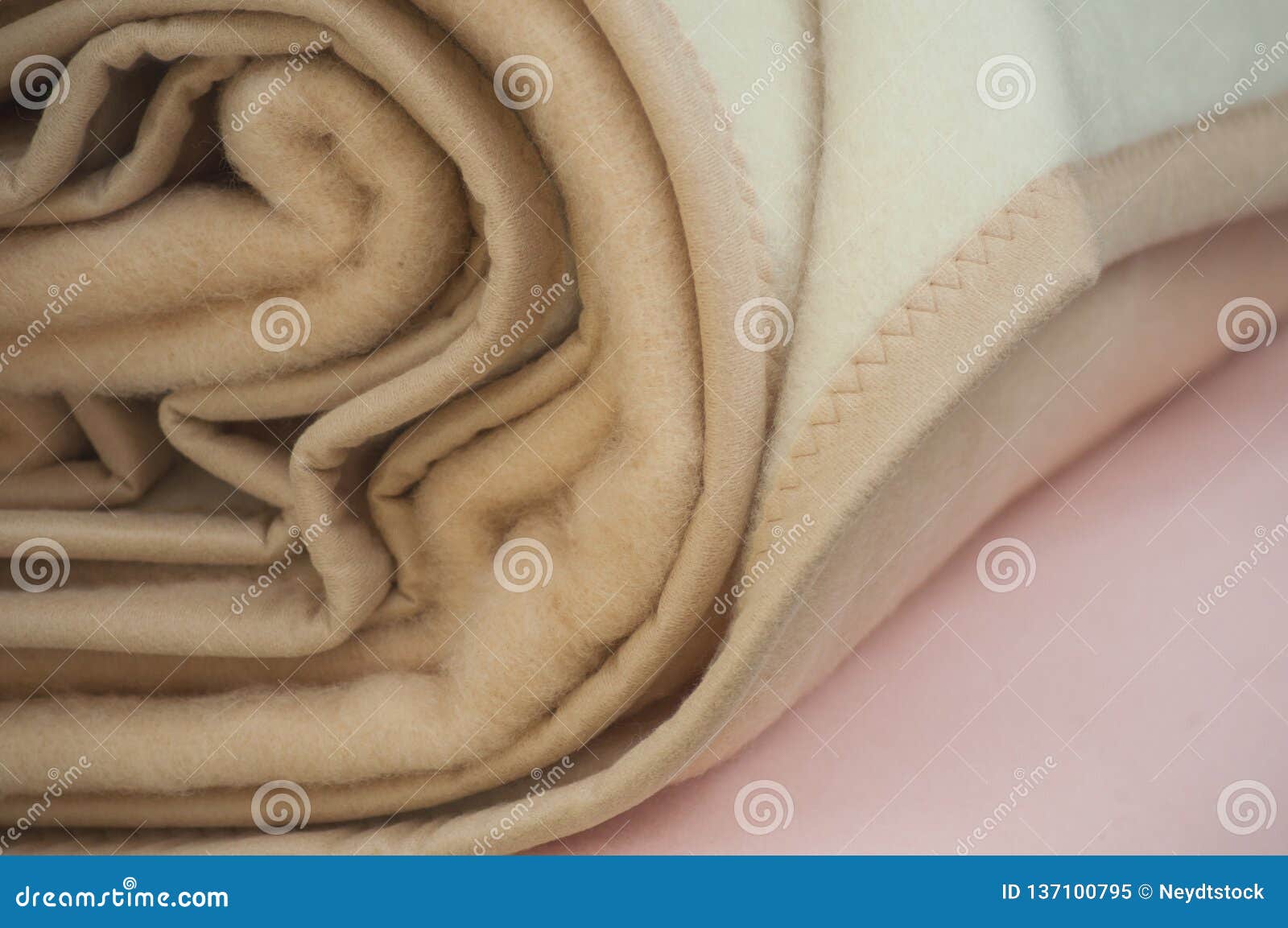 Beige Rolled Blanket Texture Stock Image - Image of cotton, coat: 137100795