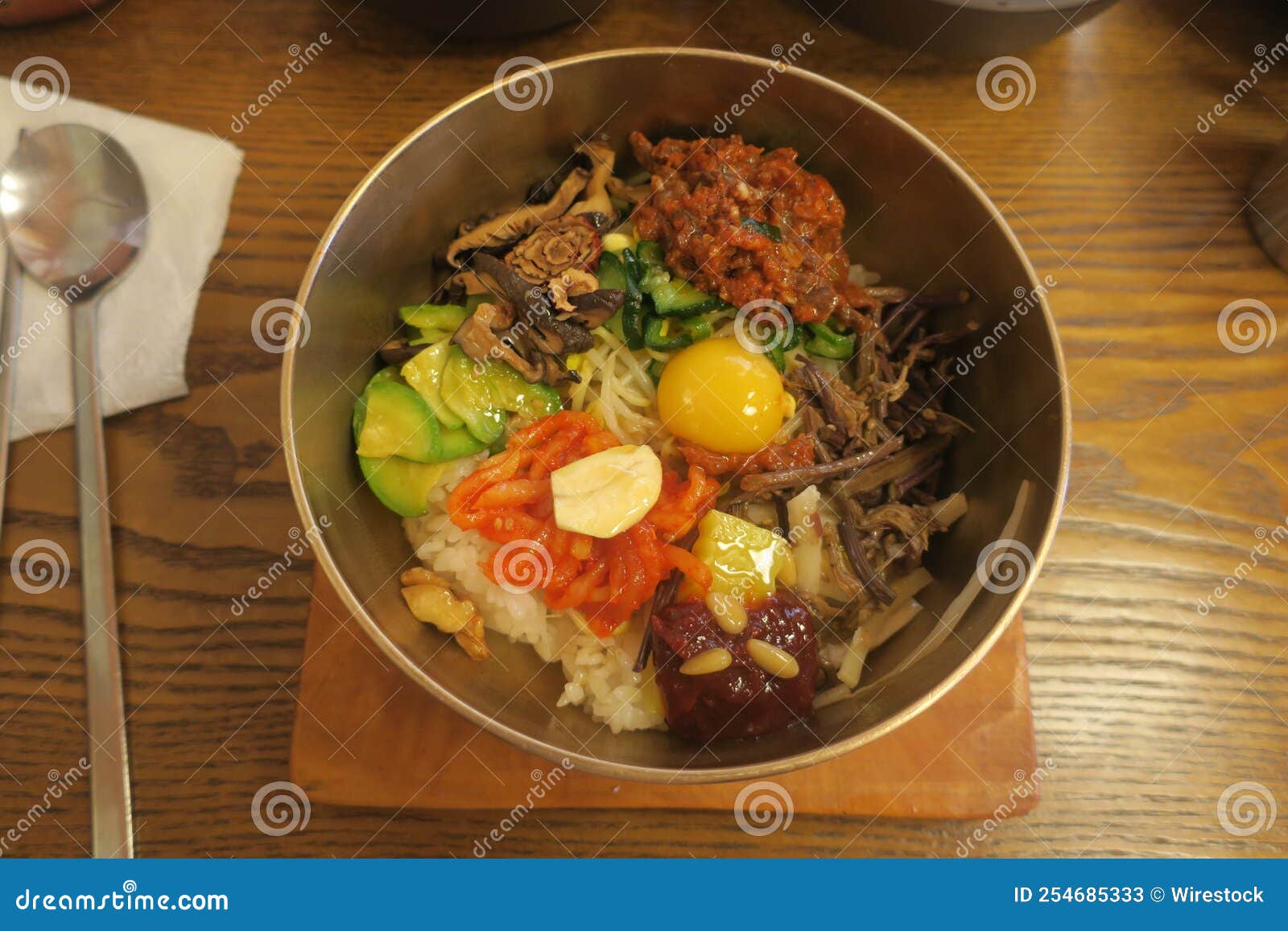 Closeup of Bibimbap, a Korean Rice Dish. Stock Image - Image of ...