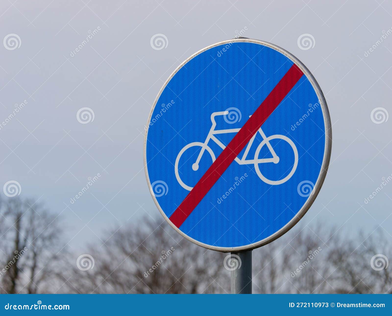 Closeup of a Bicycle Road Start and Stop Sign Stock Image - Image of ...