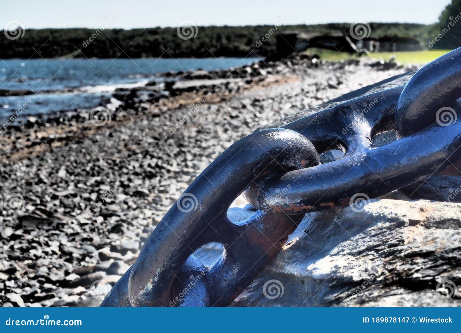 Closeup of Big Heavy Iron Chain of Anchor Stock Image - Image of ...