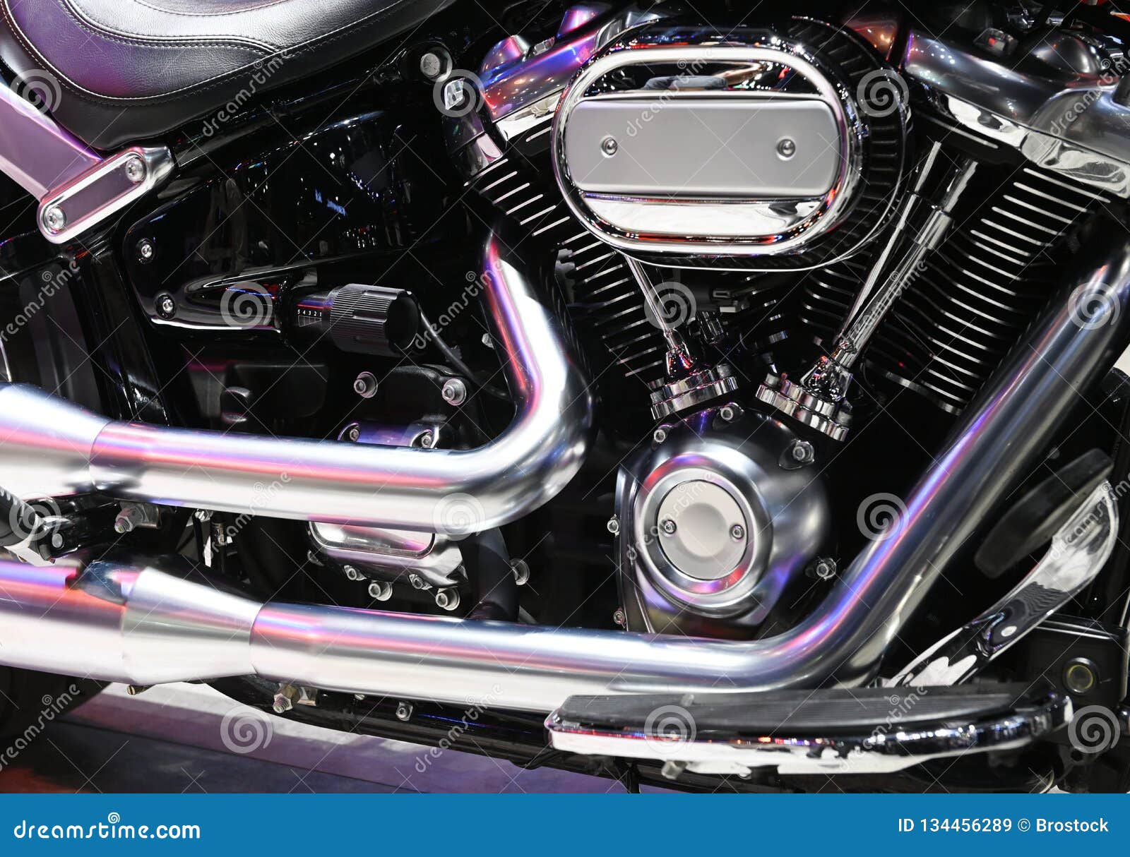Closeup of a Big Shiny Motorcycle Engine Stock Image - Image of vehicle ...