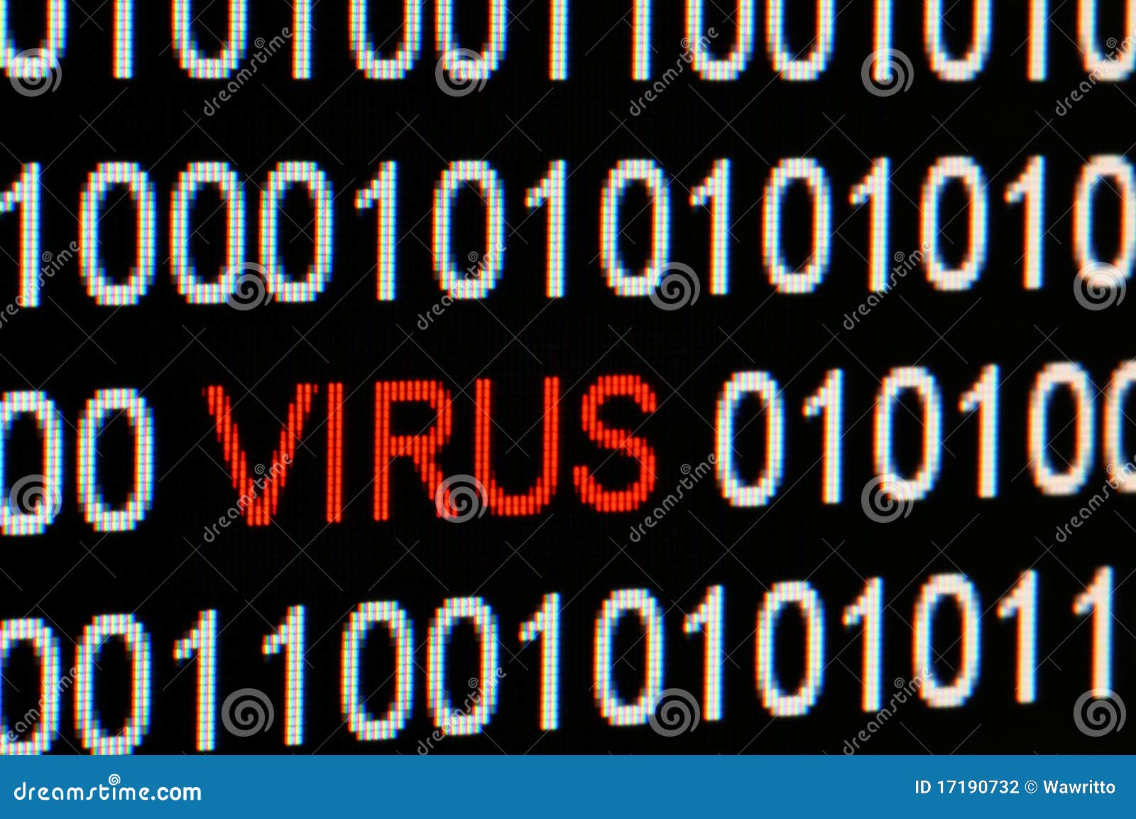 Closeup Of Binary Code Infected By Virus. Stock Photo - Image of ...