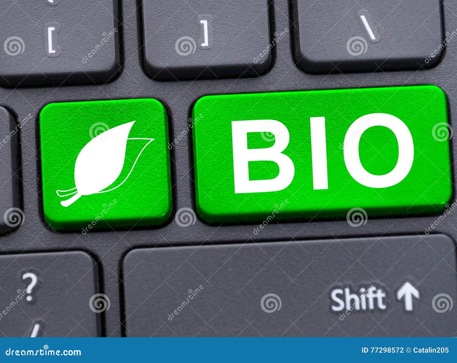 Closeup of Bio Button on Computer Keyboard Stock Photo - Image of ...