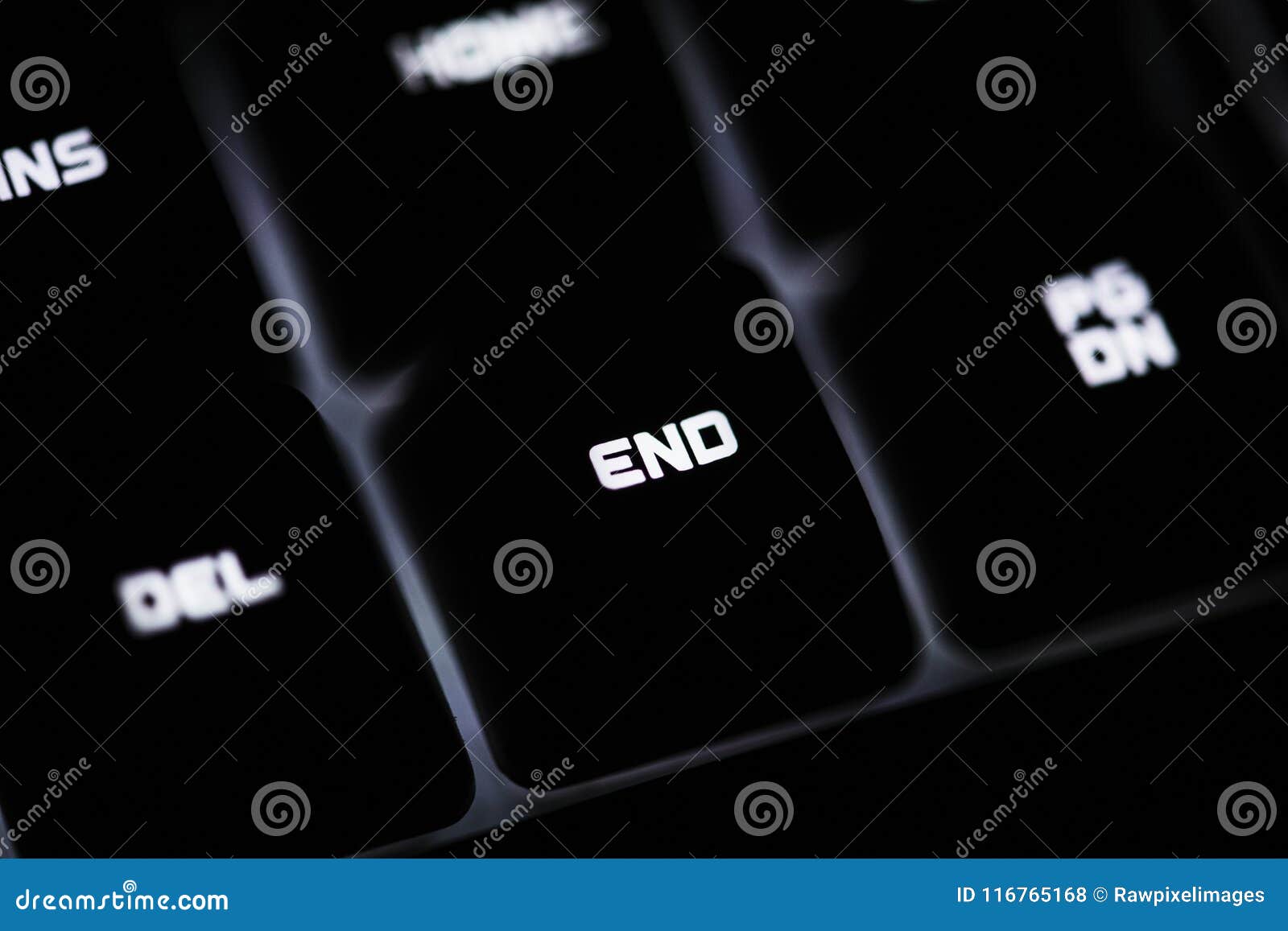 Closeup of a Black Computer Keyboard and END Button Stock Photo - Image ...