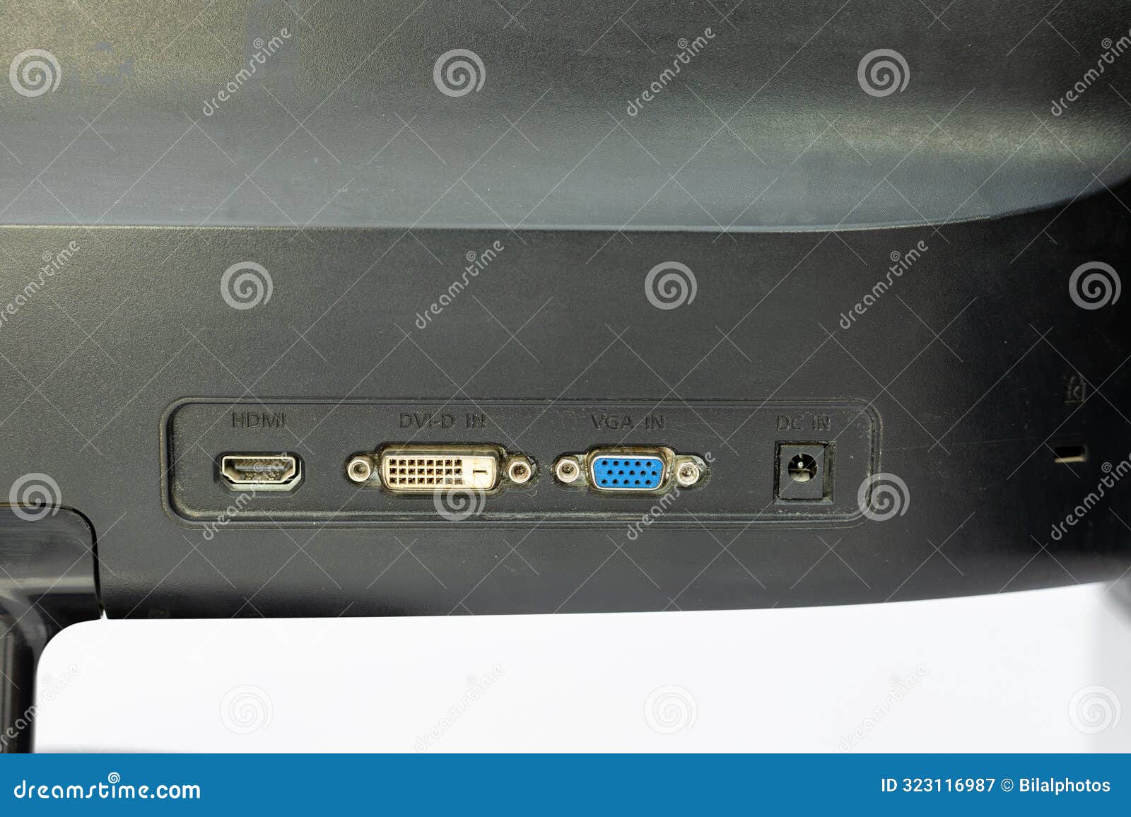 Closeup of a Black Computer Monitor Back View Stock Image - Image of ...