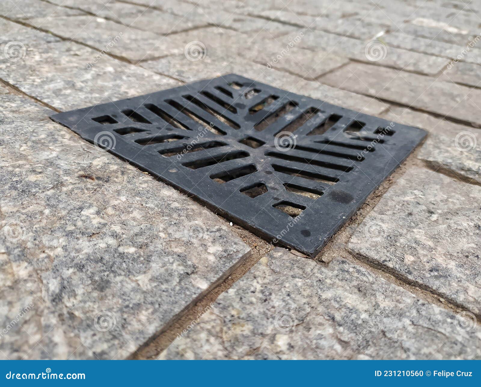 Closeup of a Black Drain on the Granite Floor. Stock Photo - Image of ...
