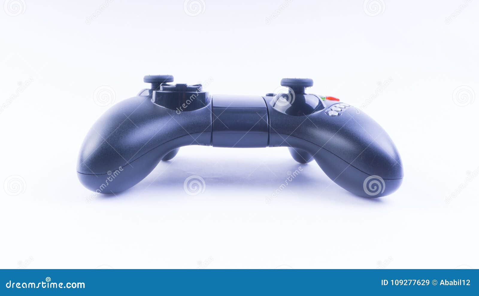 Closeup of Black Game Controller Isolated on White Background Stock ...