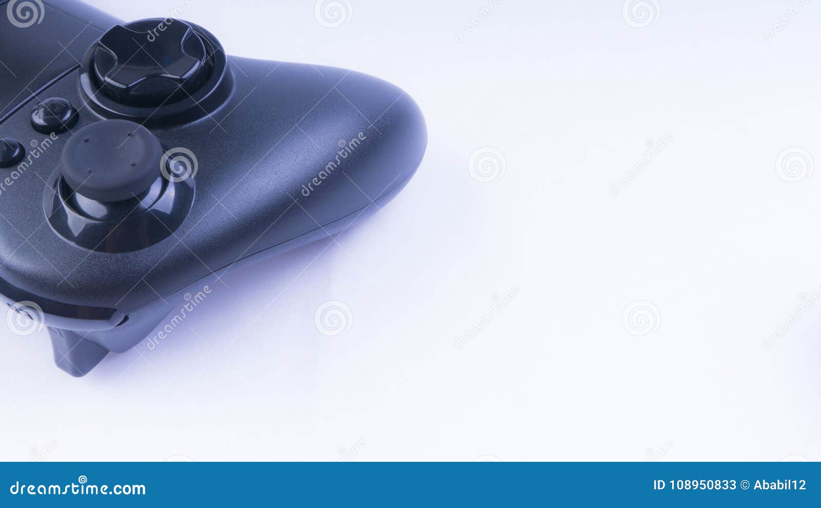 Closeup of Black Game Controller Isolated on White Background Stock ...