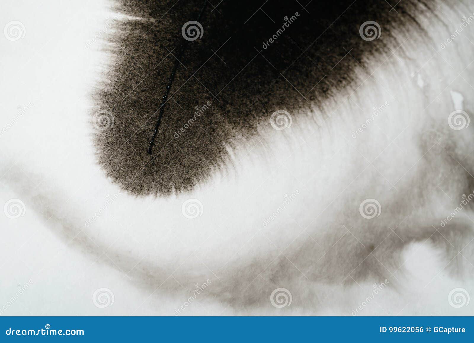 Closeup Black Ink Corner Spreading on Wet Paper Angle View Stock Photo ...