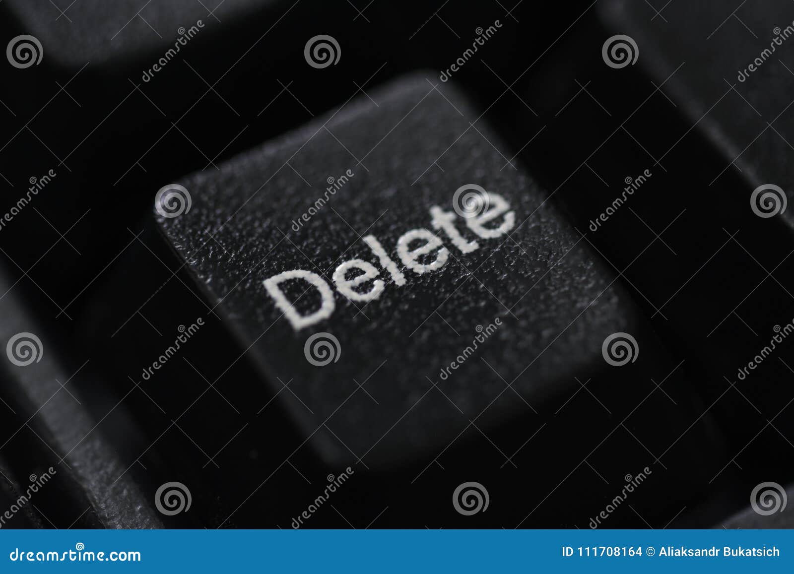 Closeup of a Black Keyboard Delete Button Stock Photo - Image of ...