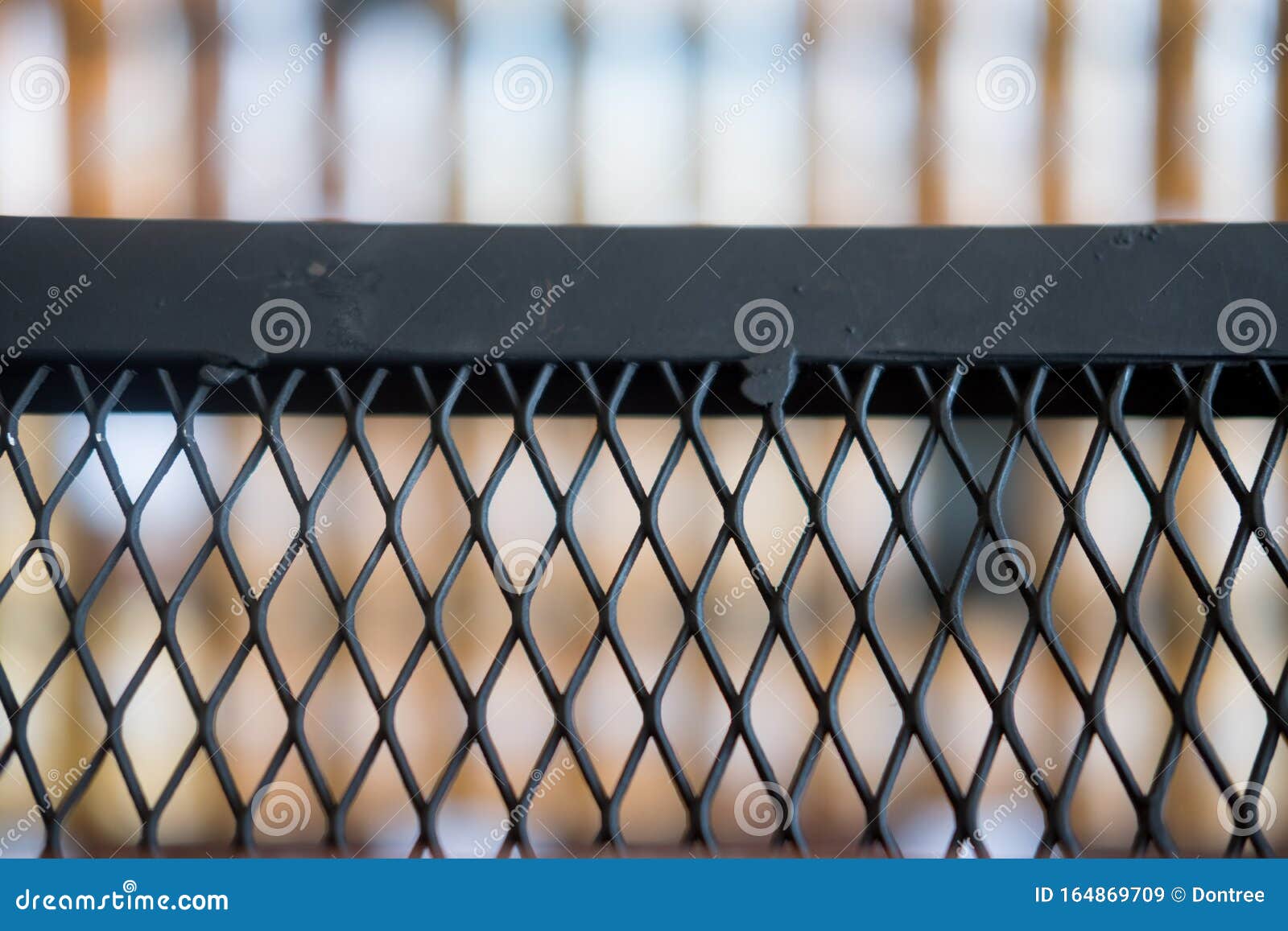 Closeup of Black Metal Netting Wire Mesh Fence Stock Image - Image of ...