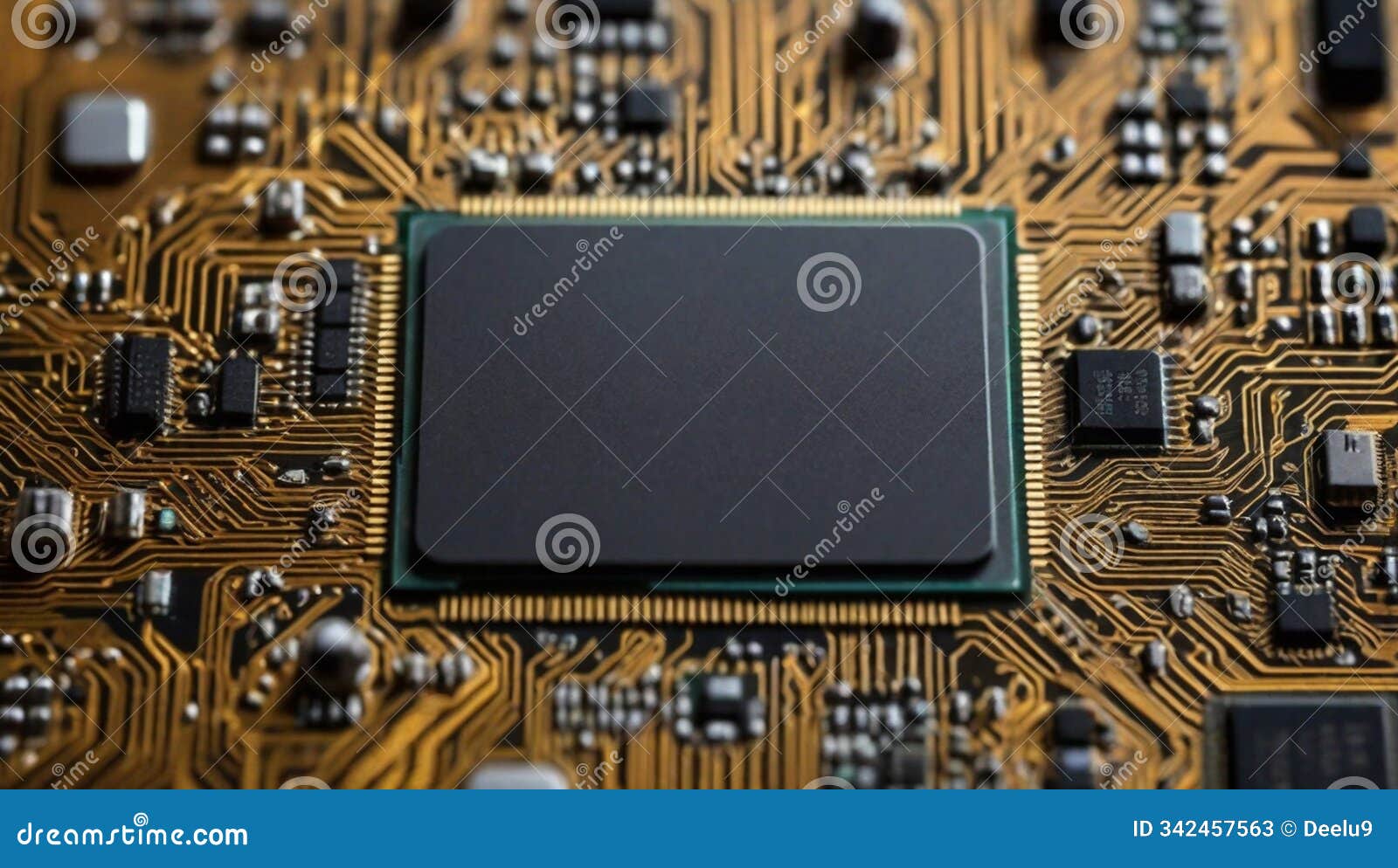 Closeup Of A Motherboard With A Lock, Symbolizing Secure Connection And ...