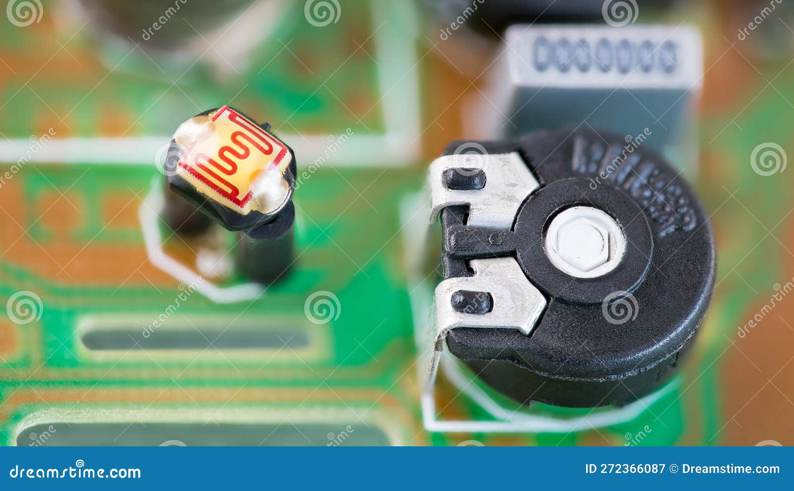 Closeup of Black Resistor Trimmer and Photoresistor with Sensitive ...