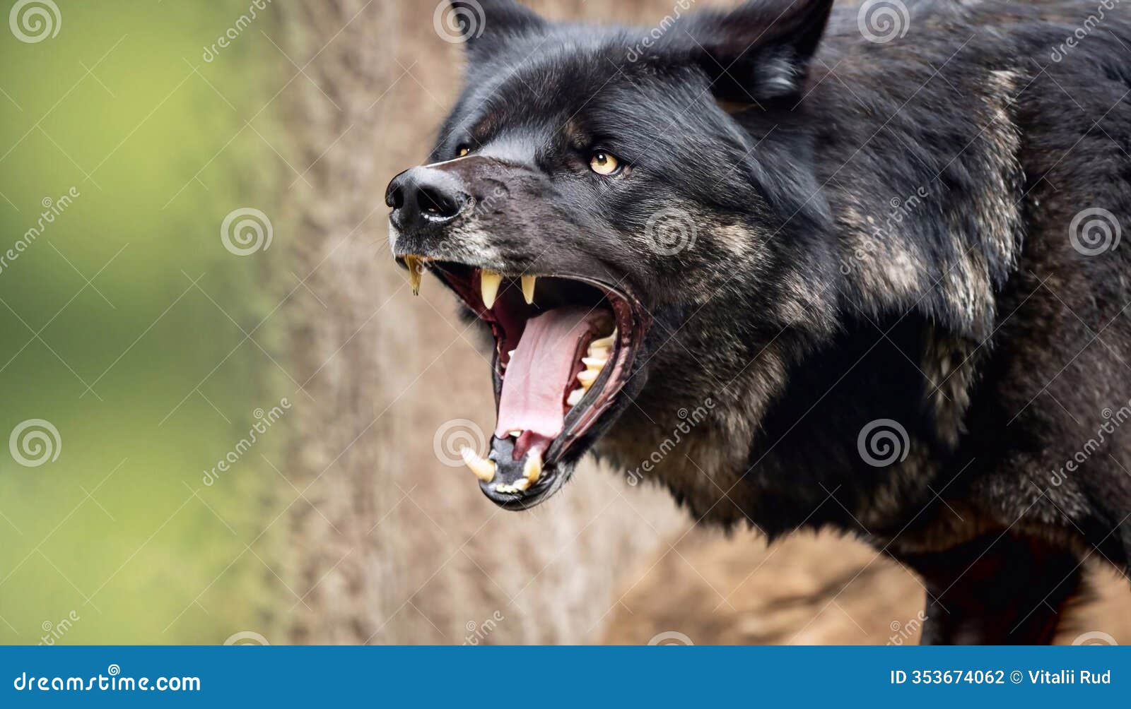 Roaring Wolf Head Mascot Illustration In Cartoon Style | CartoonDealer ...