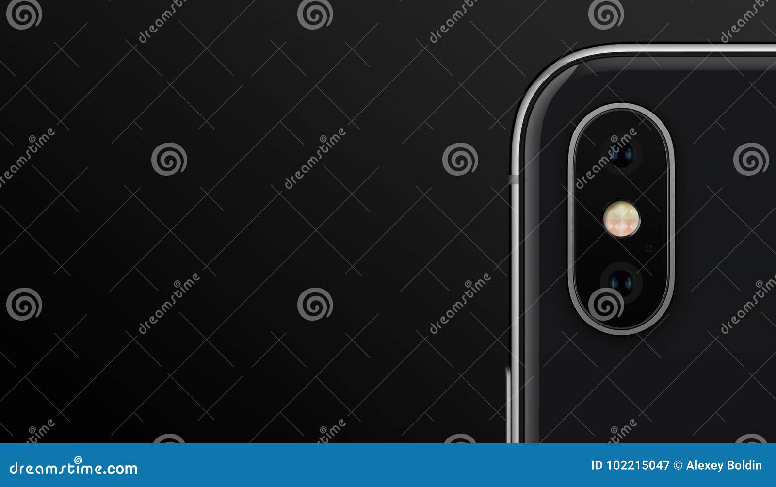 Closeup Black Similar To IPhone X Smartphone Dual Camera Module on ...