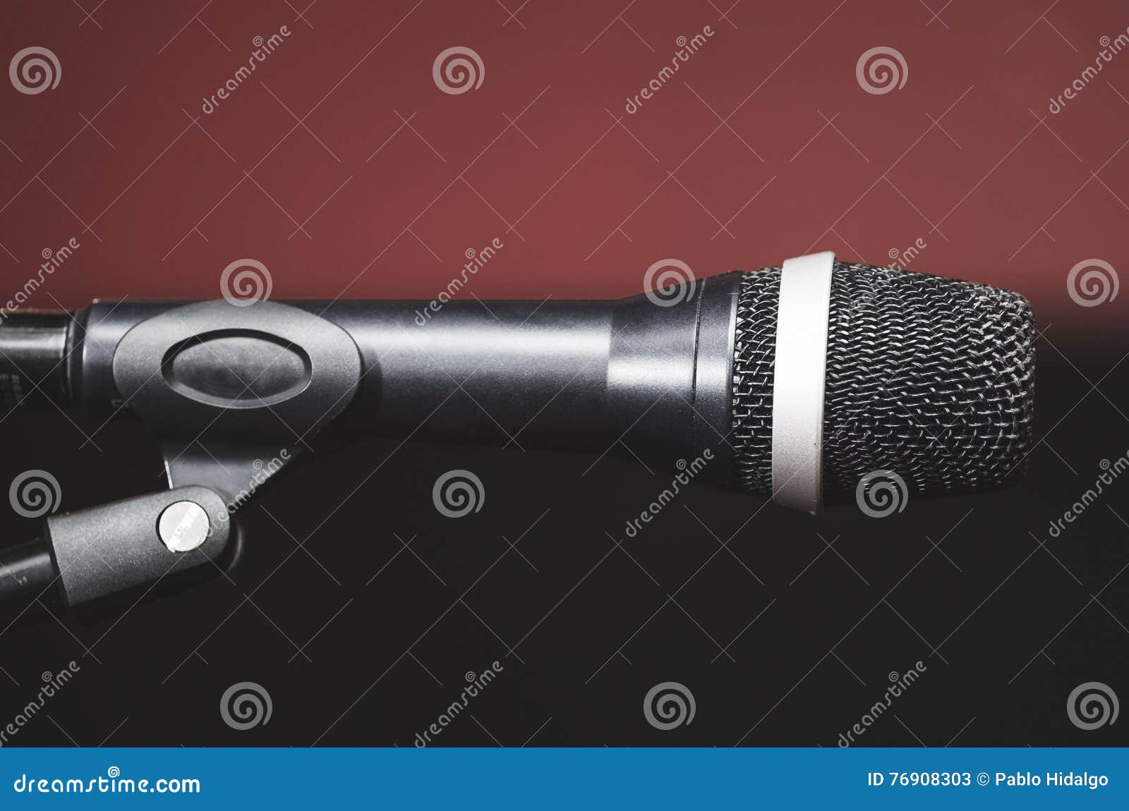 A Microphone Mounted On A Drum Kit For Amplifying And Recording Sound ...