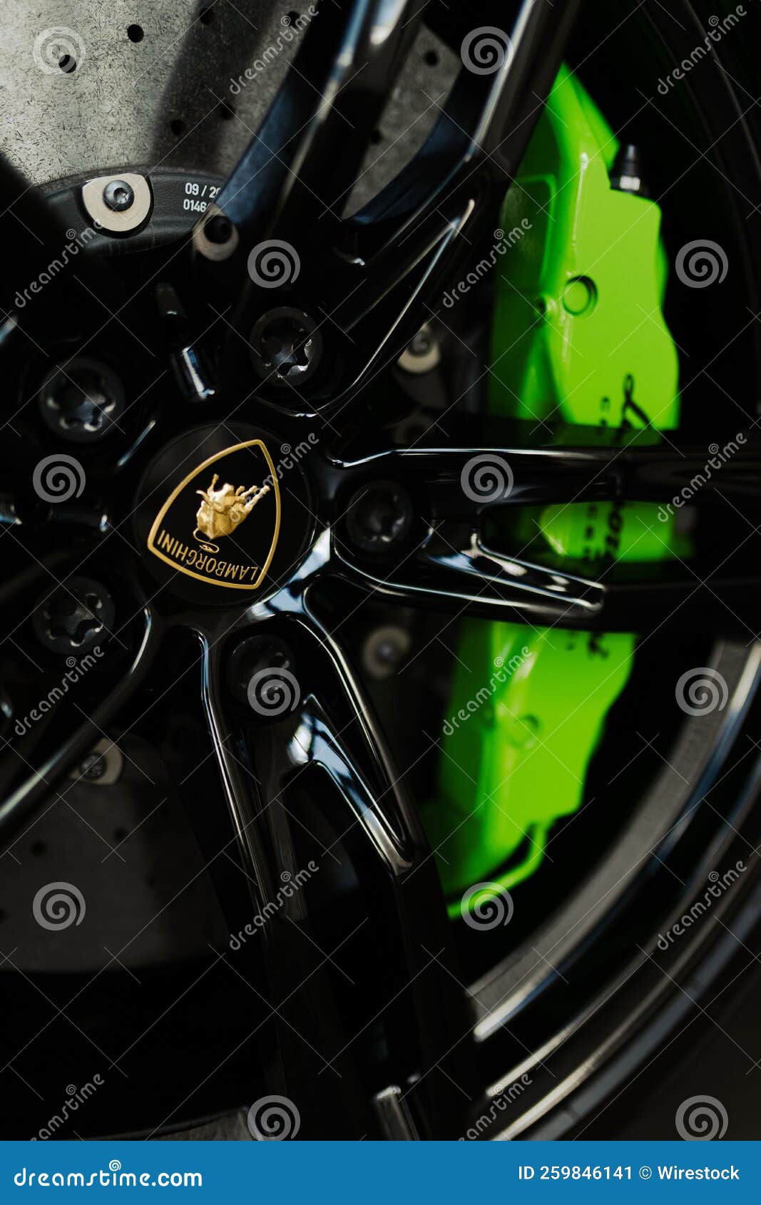 Closeup of a Black Wheel of a Lamborghini Editorial Photo - Image of ...