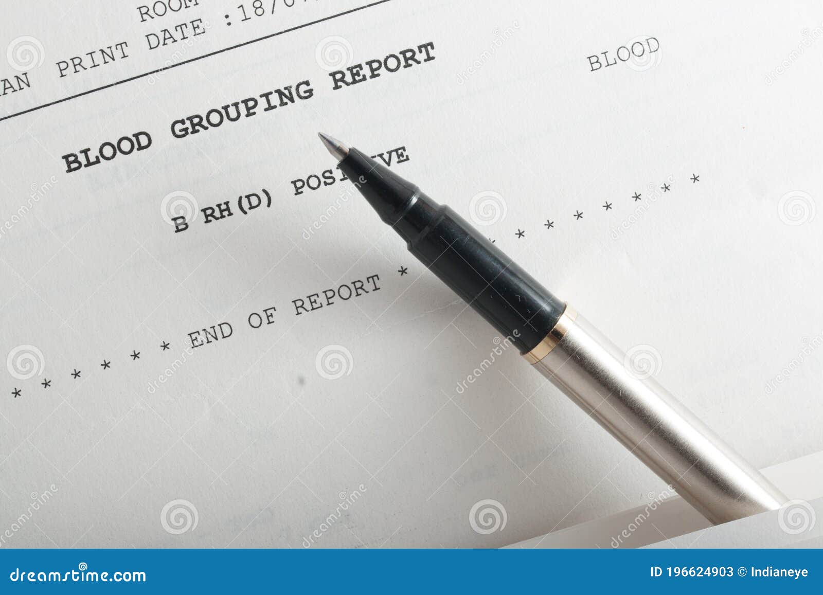 Closeup of Blood Grouping Medical Report Stock Image - Image of ...