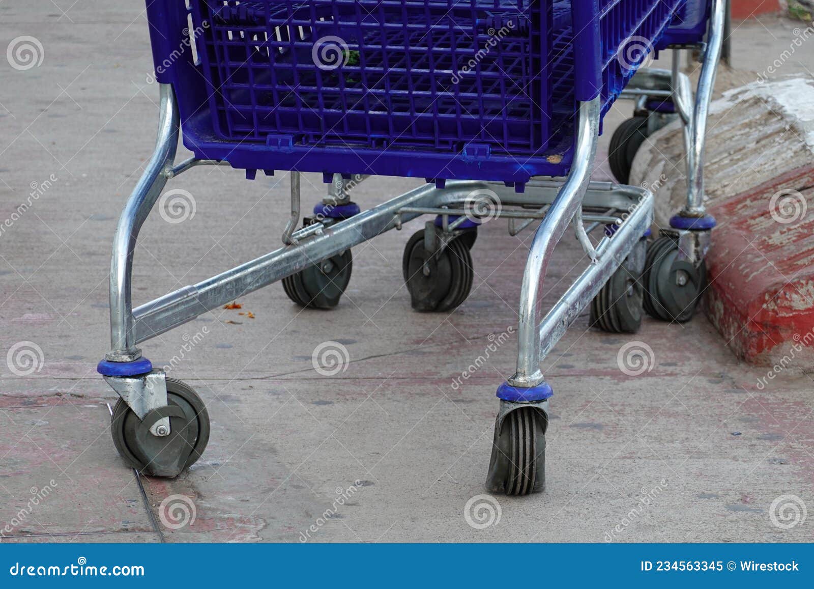 Closeup of a Blue Cart in the Street Stock Image - Image of sign, shop ...