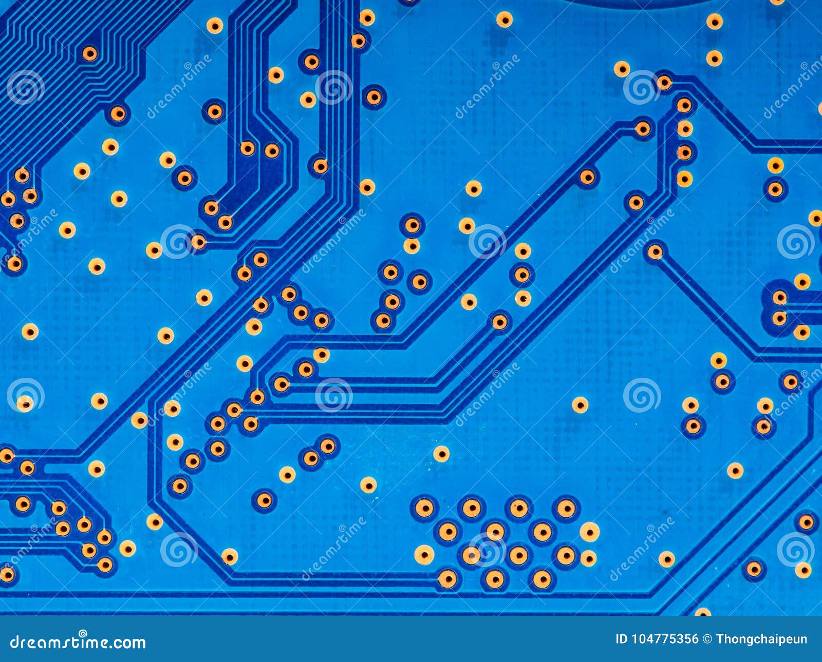 Blue Circuit Board Background. Stock Photo - Image of blue, component ...