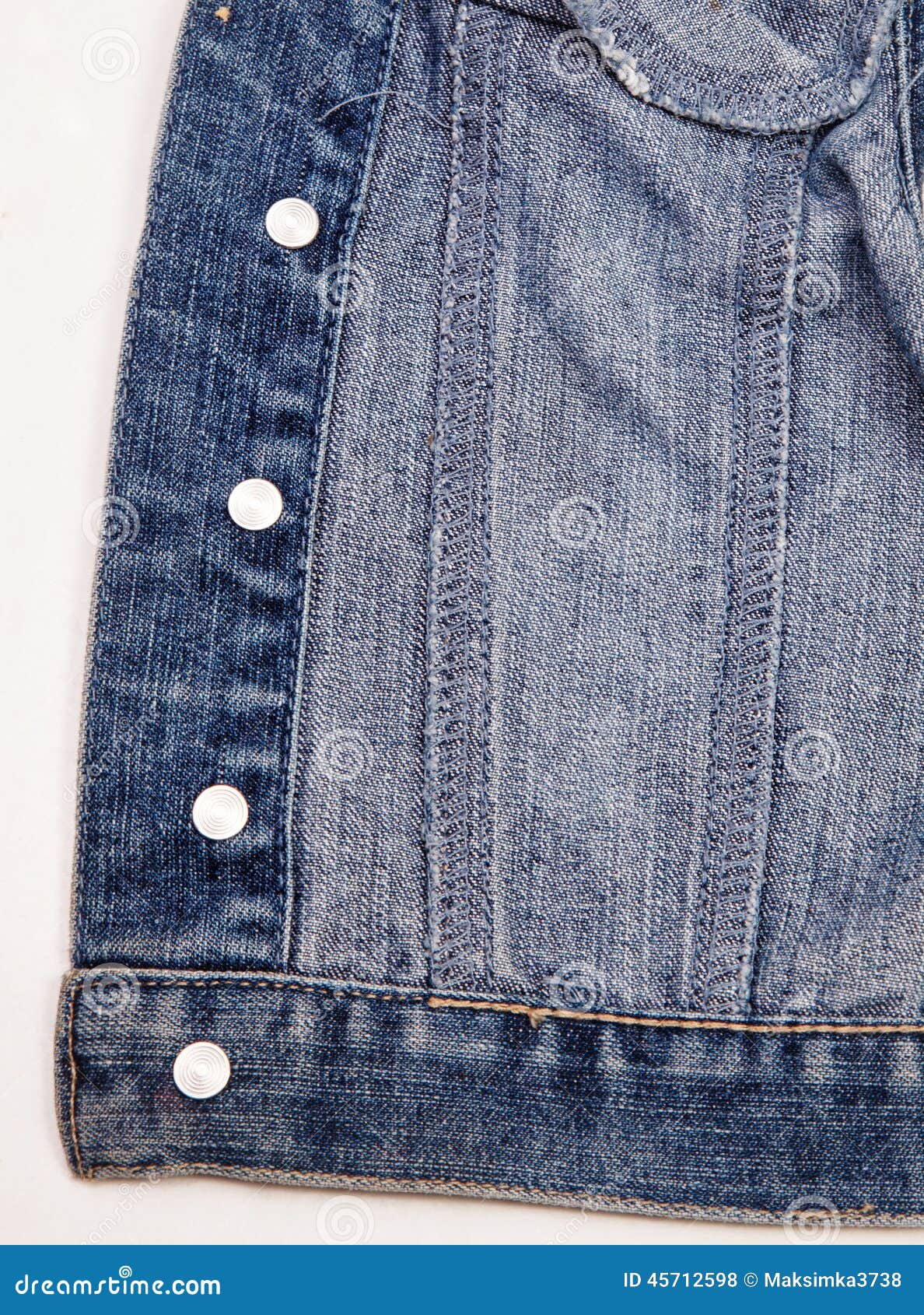 Closeup of a Blue Denim Jacket Stock Photo - Image of cloth, clothing ...