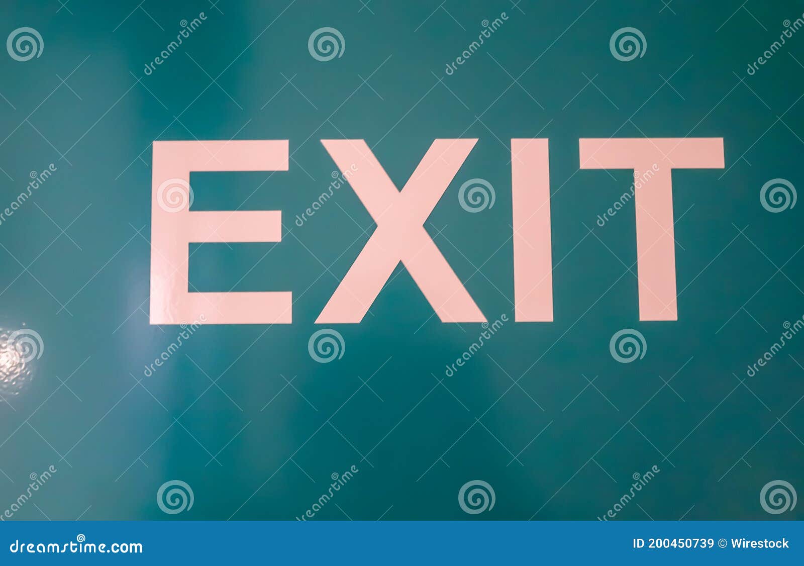 Closeup of a Blue Exit Sign Stock Image - Image of closeup, escape ...