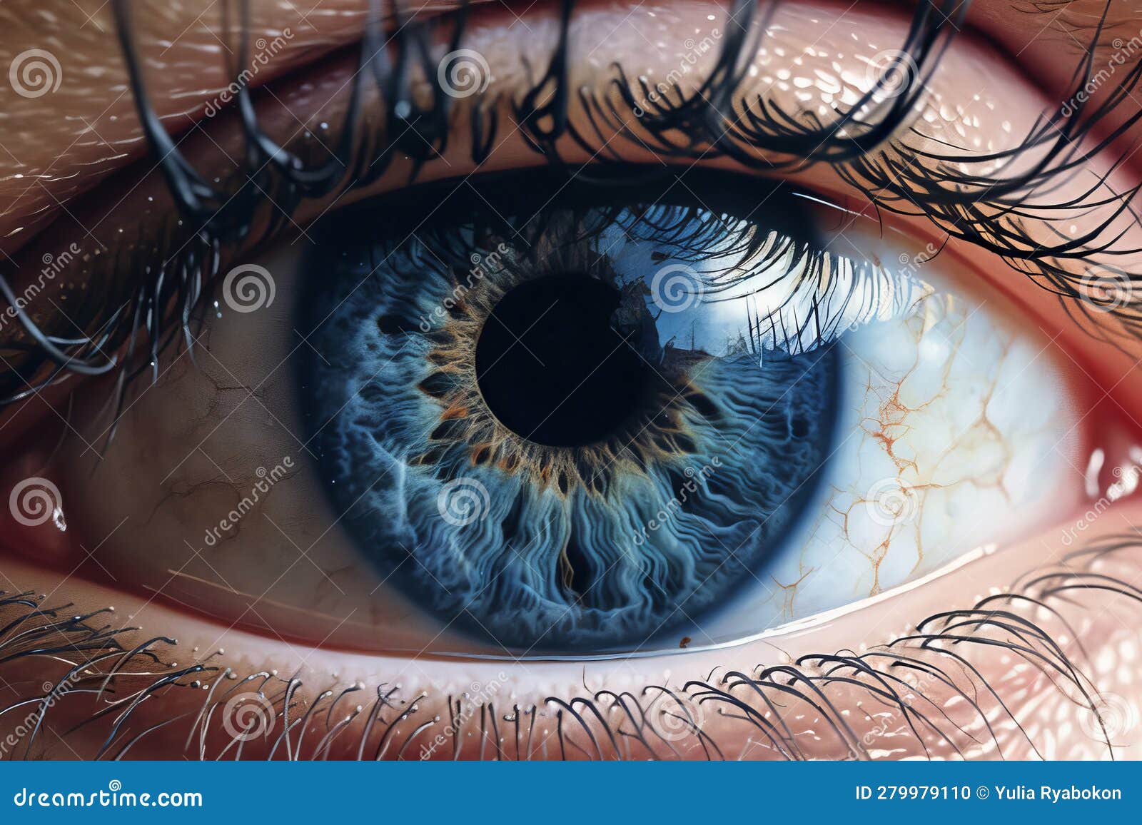 Closeup Blue Eye. Generate Ai Stock Illustration - Illustration of ...