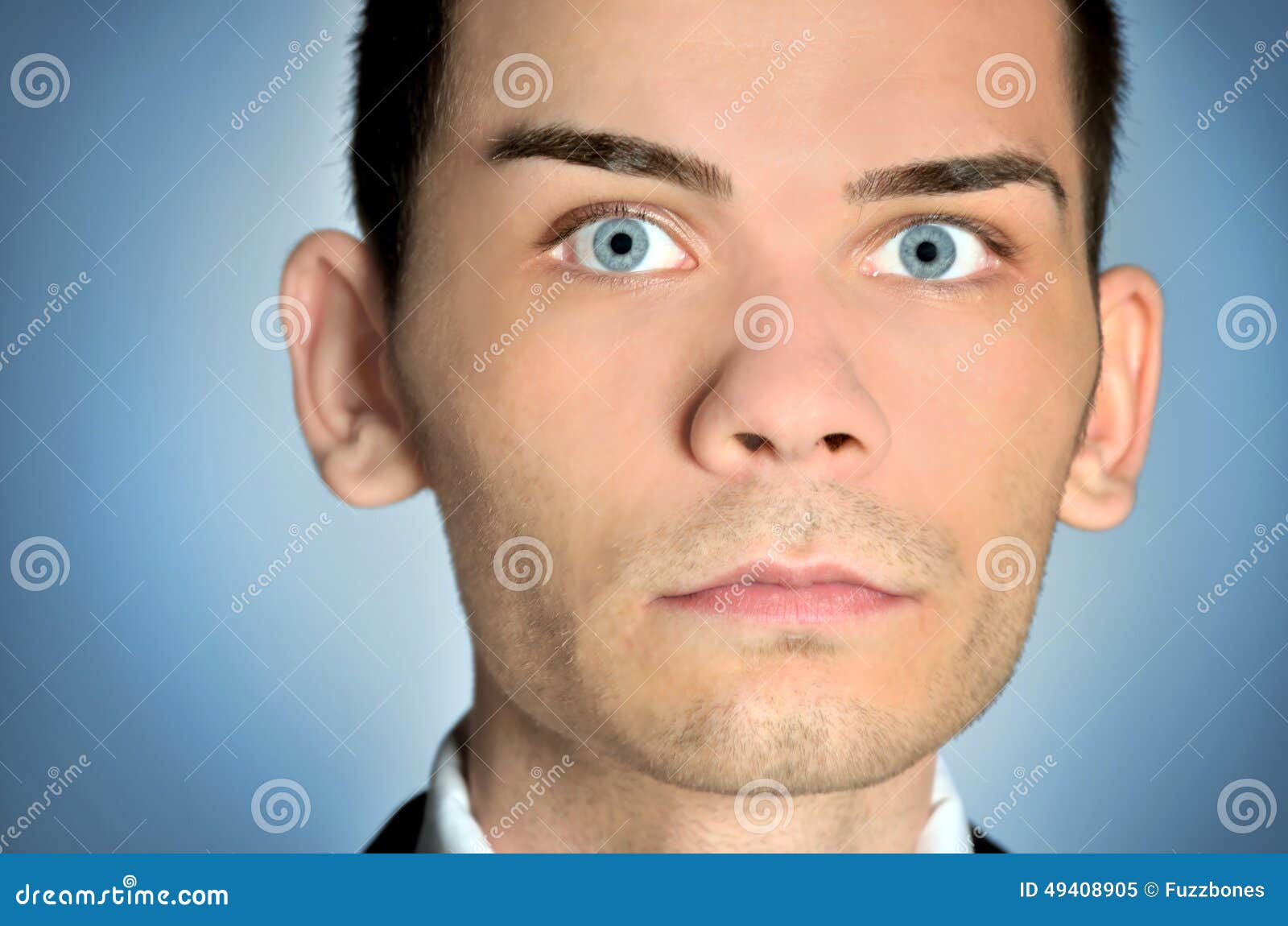 Closeup of blue eyes man stock image. Image of camera - 49408905