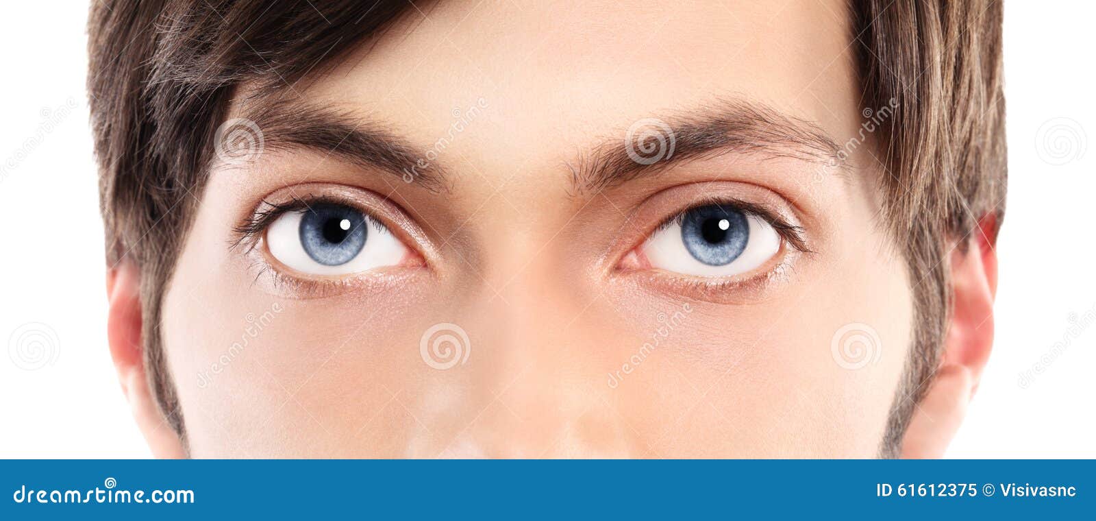 Closeup of Blue Eyes from a Young Man Stock Image - Image of face ...