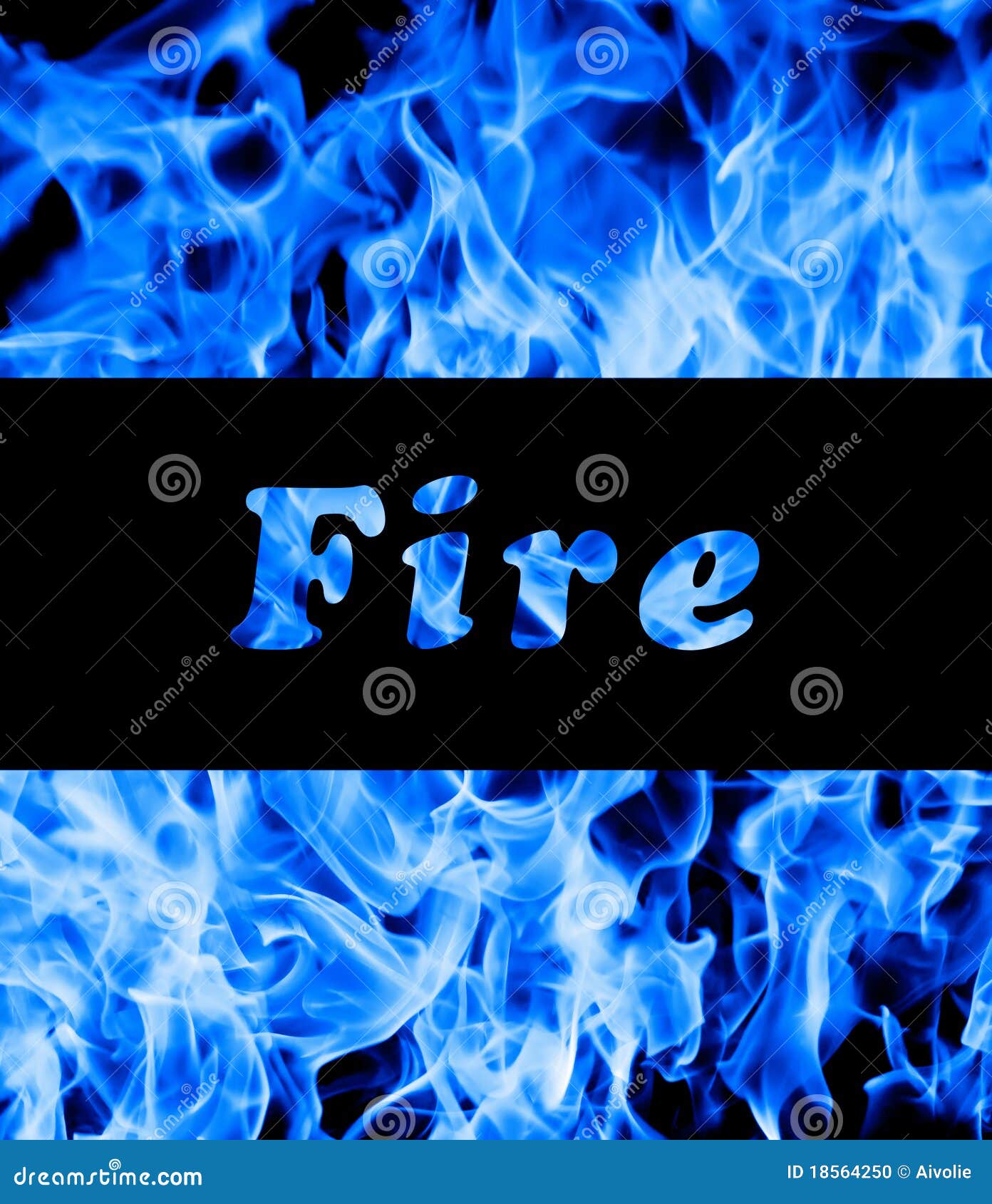 Closeup of Blue Fire Flames Stock Photo - Image of closeup, black: 18564250