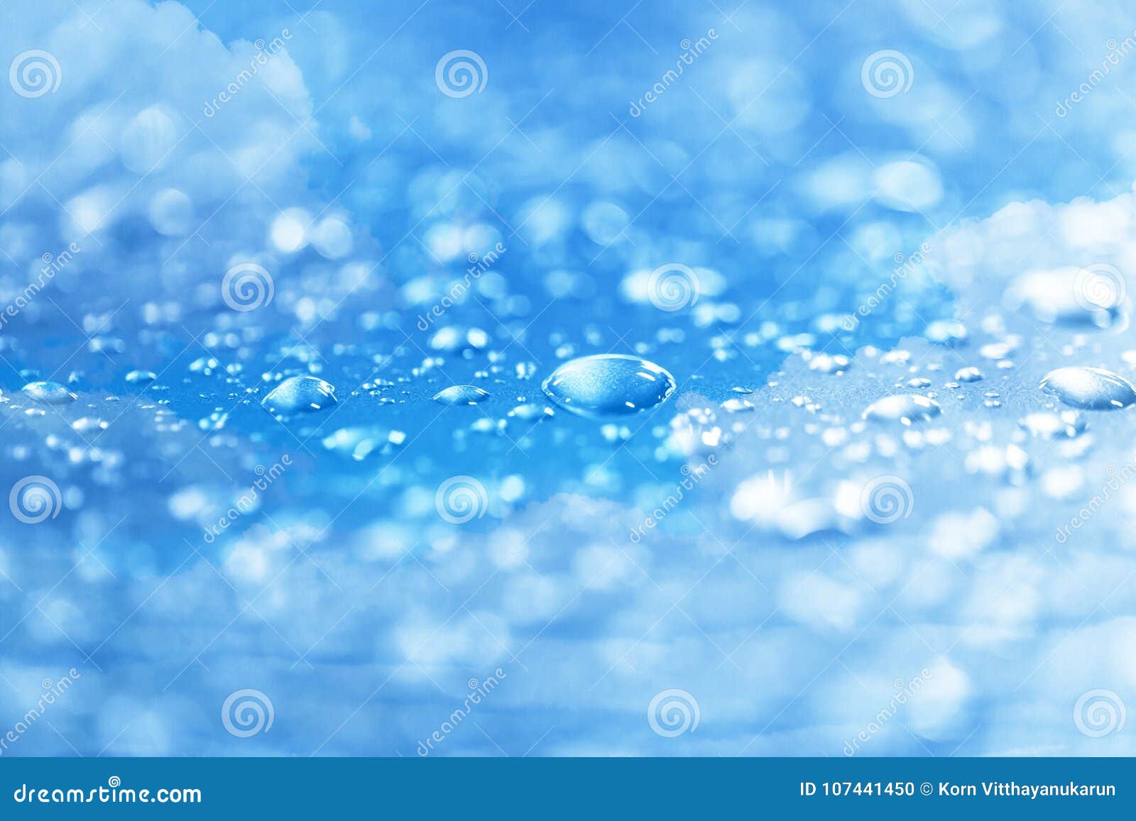 Closeup Blue Fresh Water Drop Shallow Stock Photo - Image of background ...