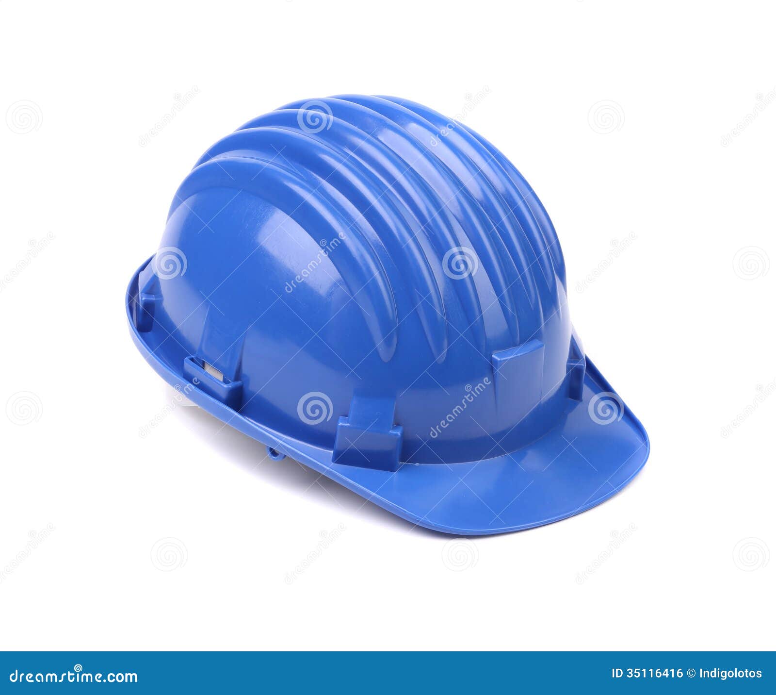 Closeup of blue hard hat. stock photo. Image of industrial - 35116416